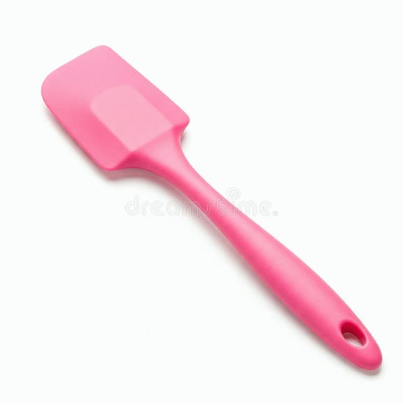 Pink Silicone Spatula Isolated on White Background Front View Stock ...