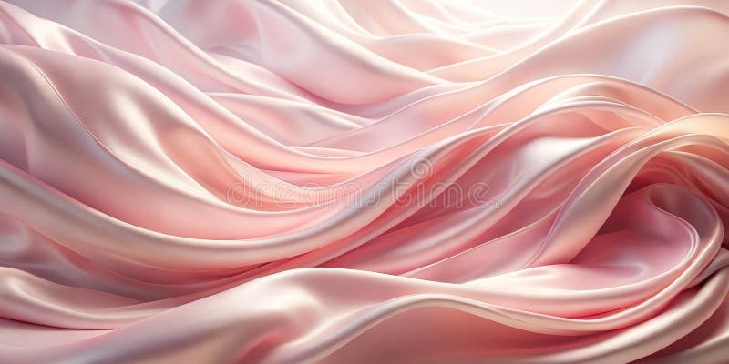 Pink Silk Drape 3D Render, Soft Waves, Luxurious Texture Stock ...