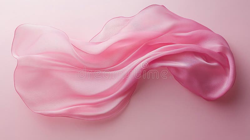 Pink Silk Fabric Draped Softly on Pink Background Stock Illustration ...