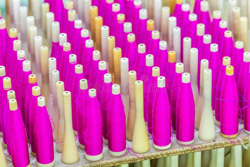 Pink Silk Shuttle stock image. Image of weave, clothing - 78208231