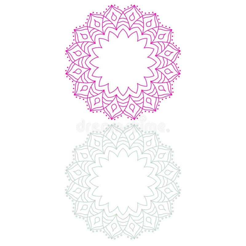 Pink Silver Geometric Mandala Set Stock Vector - Illustration of ...