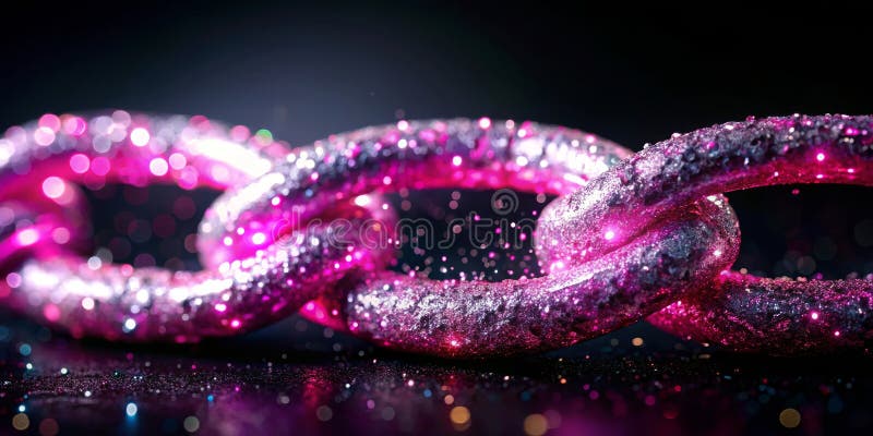 Pink and Silver Glitter Chain Links Sparkling Background. Generative AI ...