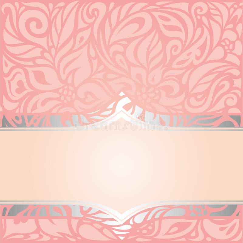 Retro Decorative Pink & Silver Invitation Vintage Wallpaper Design ...