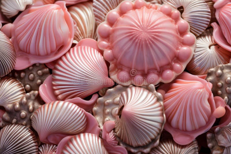 Pink Silver Shells. Generate Ai Stock Photo - Image of pearl, luxury ...