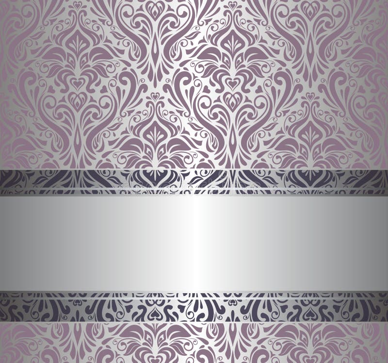 Pink & Silver Vintage Wallpaper Stock Vector - Illustration of beauty ...