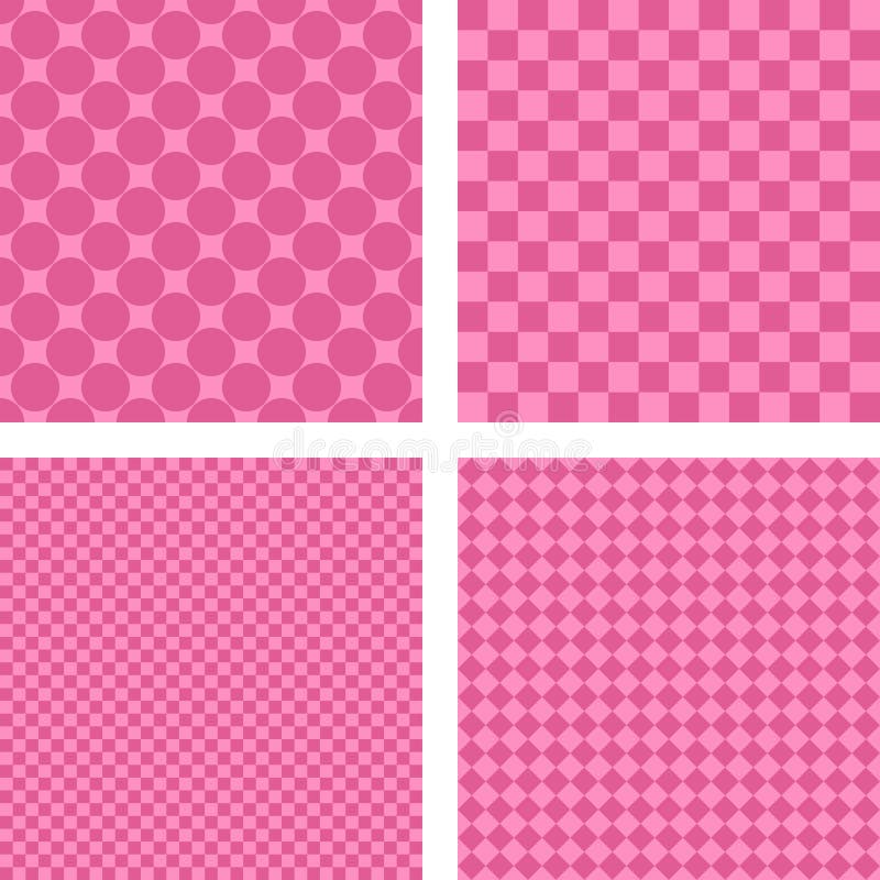 Pink Simple Geometric Shape Wallpaper Set Stock Vector - Illustration ...