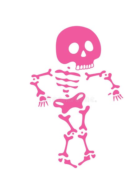 Pink Skeleton Dancing Breakdance Isolated Vector Illustration Stock ...