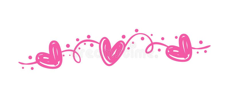 Pink Sketch Hearts Border stock vector. Illustration of messy - 304669158