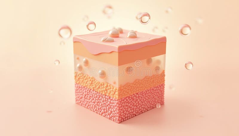 Pink skin layer 3D stock illustration. Illustration of rendering ...