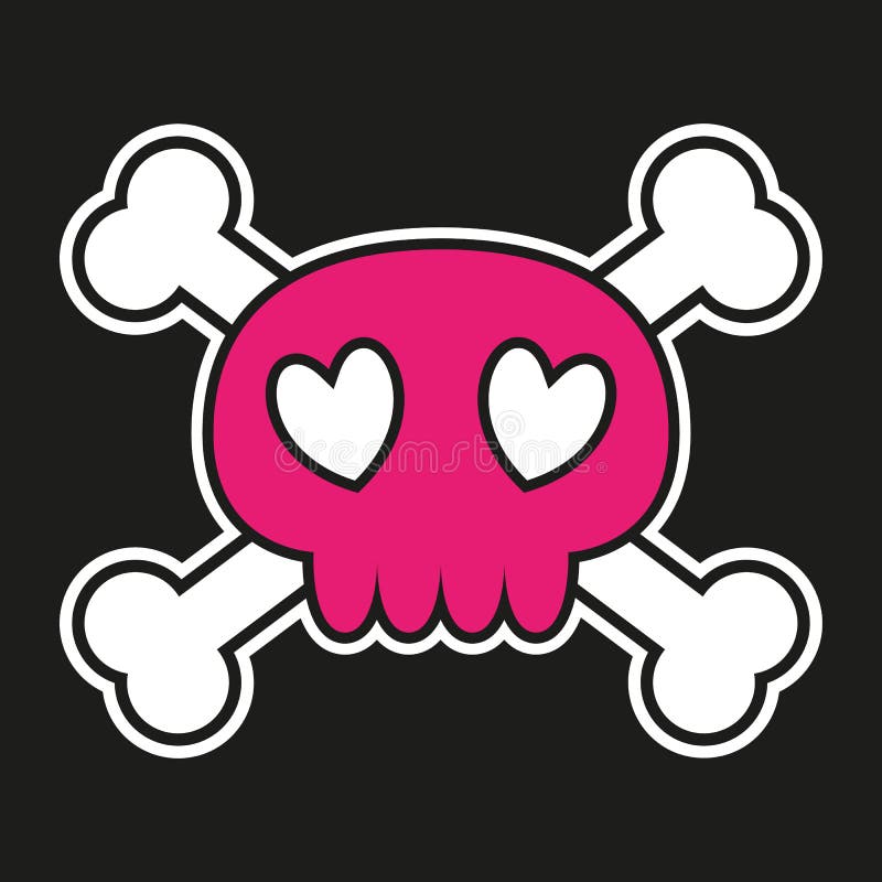 Punk Skull on a Pink Background Stock Vector - Illustration of style ...