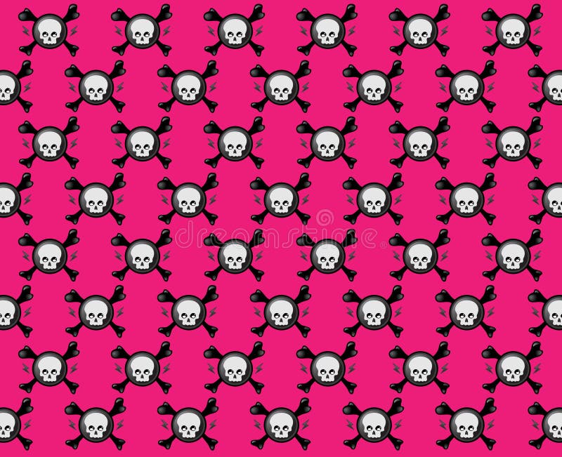 Skull pattern stock vector. Illustration of peony, pink - 53477075