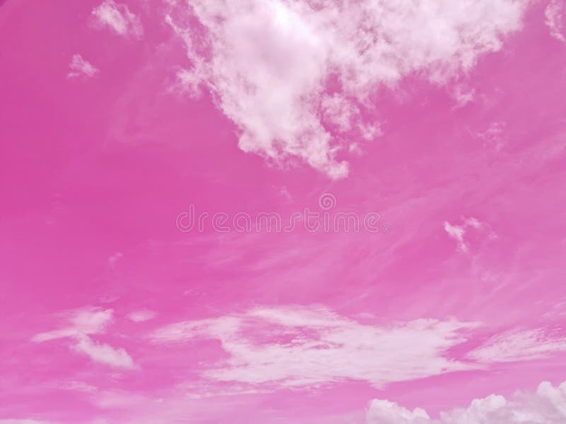 Pink Sky Background and Bright Clouds, Sweet Color Background Concept ...