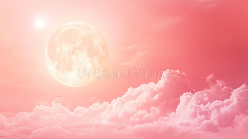 Pink Moon Night Sky Stunning Wallpaper Background Stock Photos - Free ...
