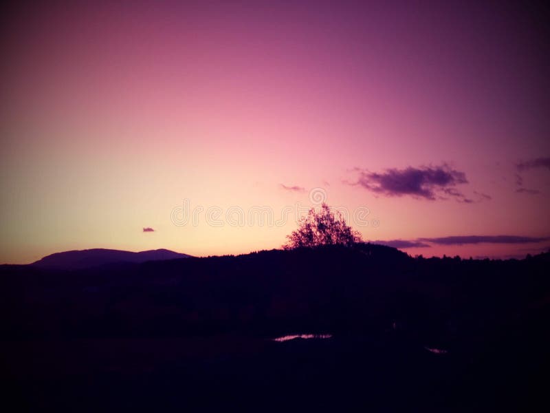 Pink sky mountain stock image. Image of mountain, night - 193939059