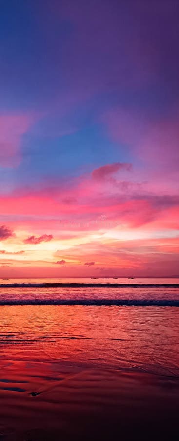 Pink Sky Sea Sunset View Romantic Atmosphere Stock Photo - Image of ...