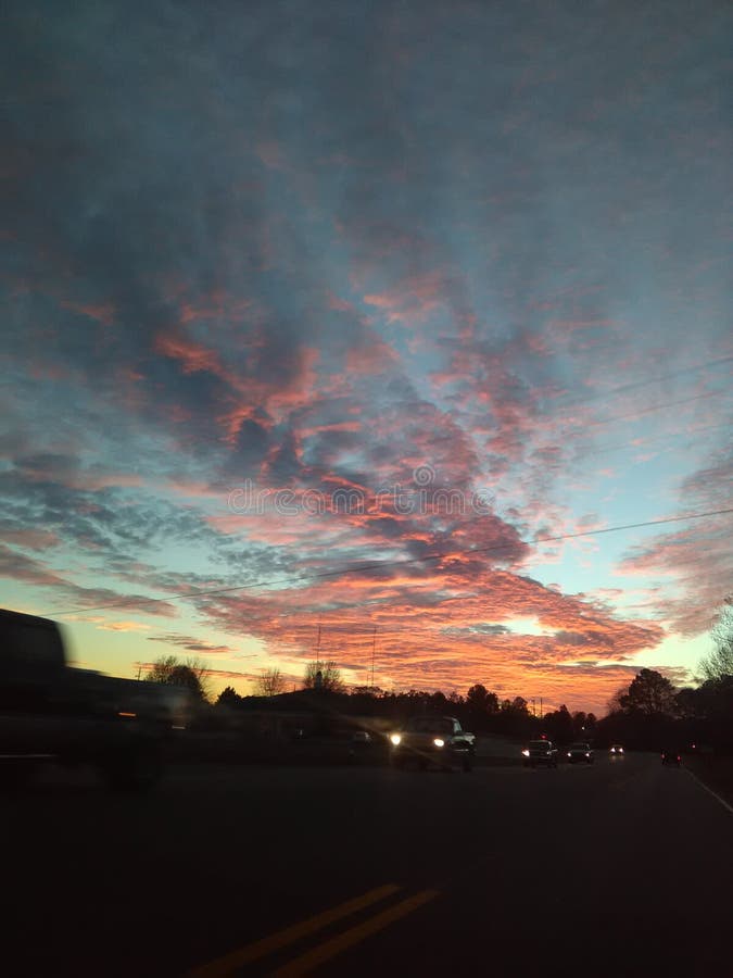 Pink sky stock photo. Image of skies, delta, alabama - 84665260