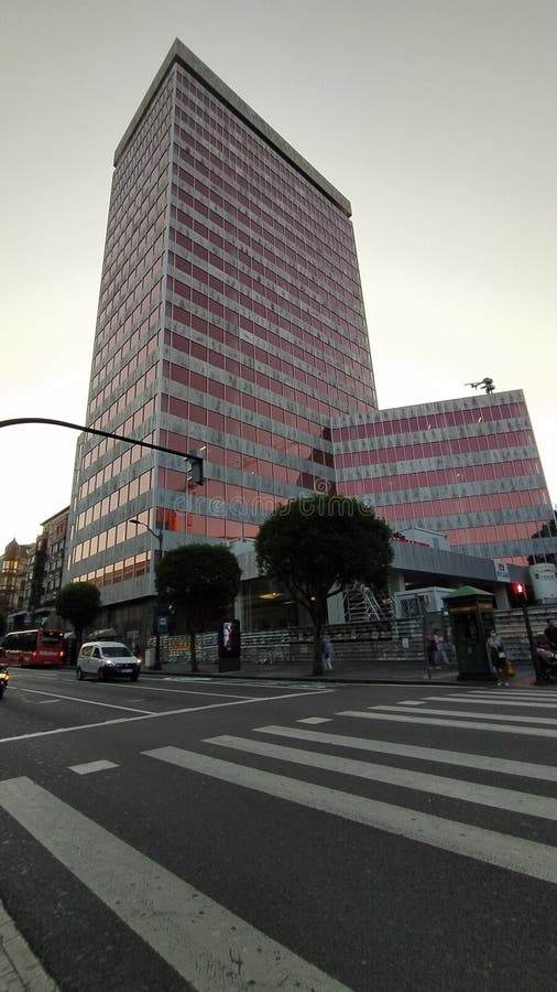 Pink Skyscraper in the City Stock Image - Image of skyscraper, building ...