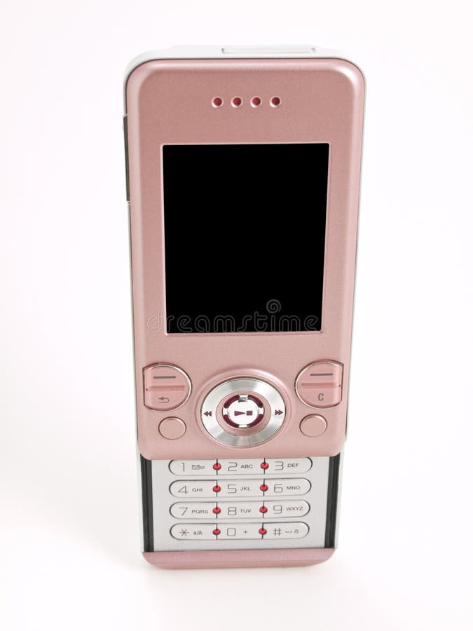 Pink Slider Cell Phone Top Perspective Stock Photo - Image of open ...