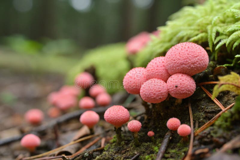 Pink Slime Mold â€ Lycogala Epidendrum in the Wild Stock Illustration ...