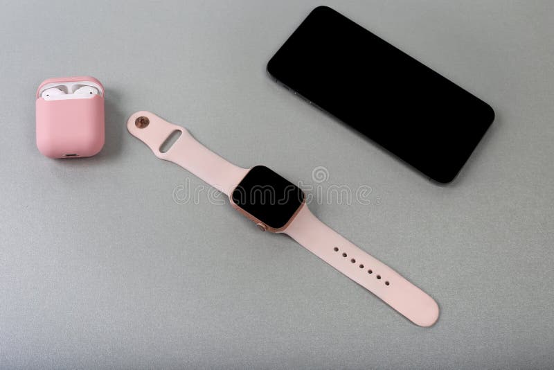 Mockup of Smart Gadgets on the Background of Office Items on Pink ...