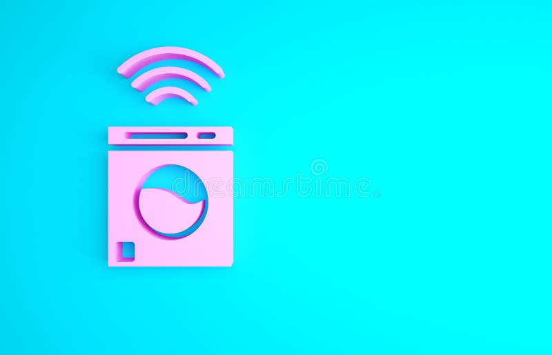 Pink Smart Street Light System Icon Isolated on Blue Background ...