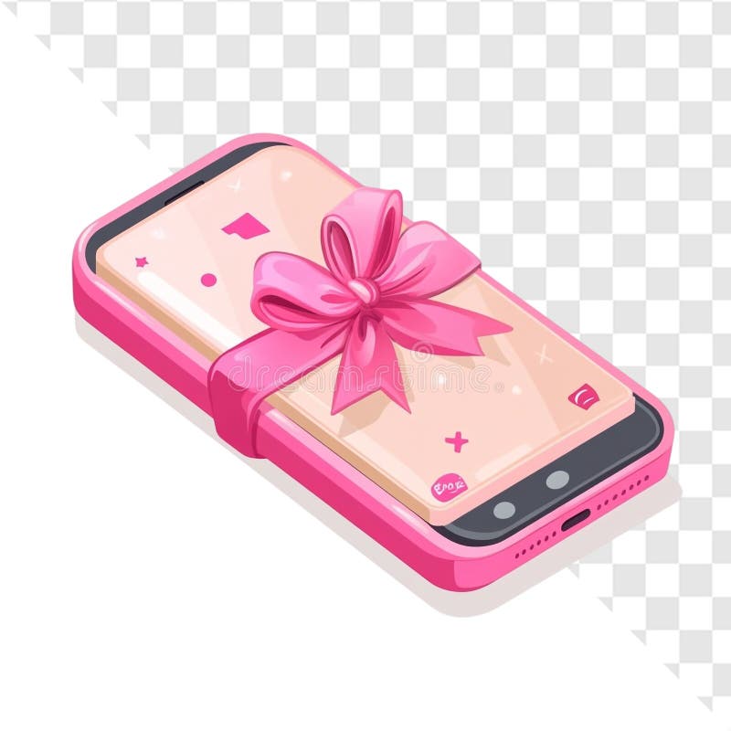 A Pink Smartphone Gift a Delightful Surprise Stock Photo - Image of ...
