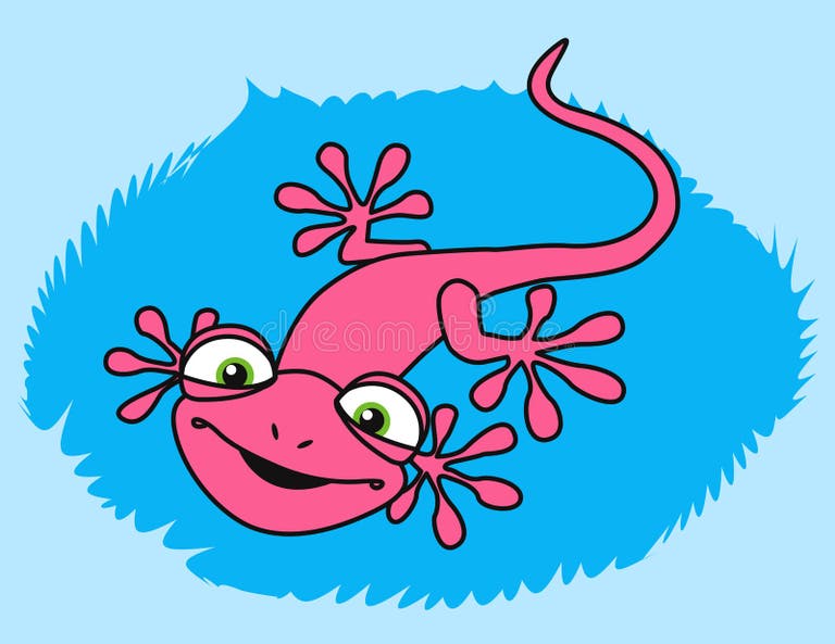 Pink smiling lizard stock vector. Illustration of lizard - 5234468