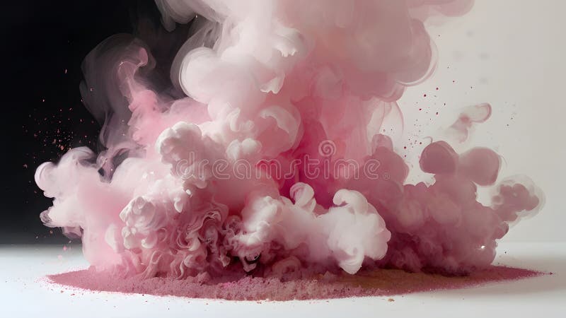 Pink Smoke Cloud Explosion Background Design Element Abstract Art Powder Paint Splash Effect ...