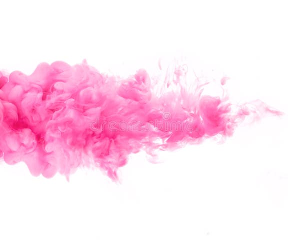 Pink Smoke Cloud Isolated on White Background Stock Photo - Image of ...