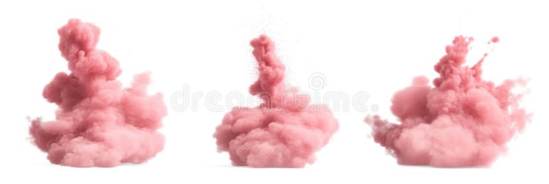 Pink Smoke Explosion, Vibrant Clouds, Dynamic Movement, Three Stages of ...
