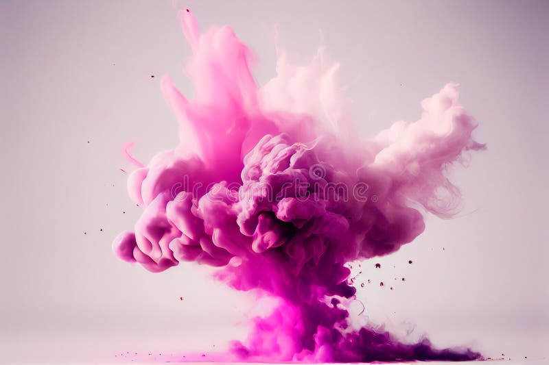 Pink Smoke Explosion on a White Background.generative Ai Stock Photo ...