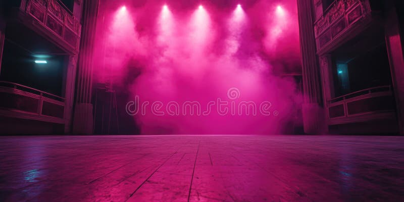 Pink smoke stage stock photo. Image of stage, foggy - 375964160