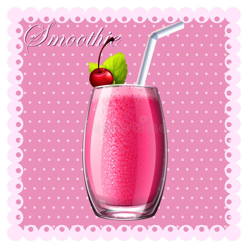 Pink Smoothie in Closed Cup with Blue Straw Vector Stock Vector ...