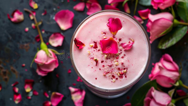 Pink Smoothie Rose Petals Dark Background Stock Photos - Free & Royalty ...