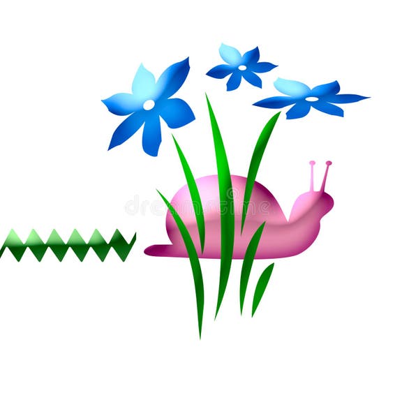 Pink snail art stock illustration. Illustration of pink - 1689230