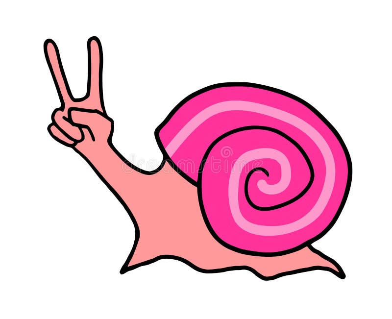 Pink snail stock vector. Illustration of shell, heart - 25361930