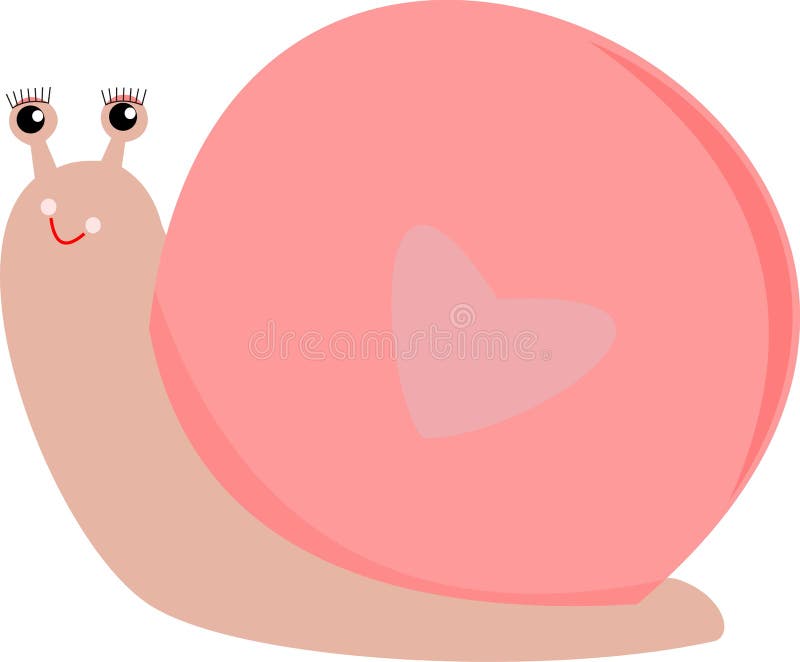Snail with hearts stock vector. Illustration of architecture - 41893850