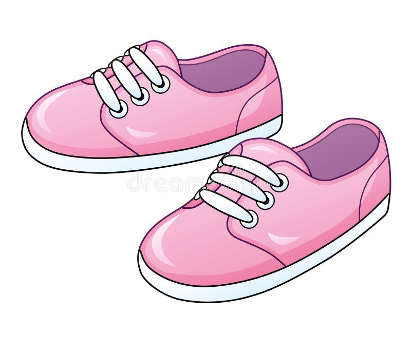 Pink sneakers isolated stock vector. Illustration of pair - 285142887
