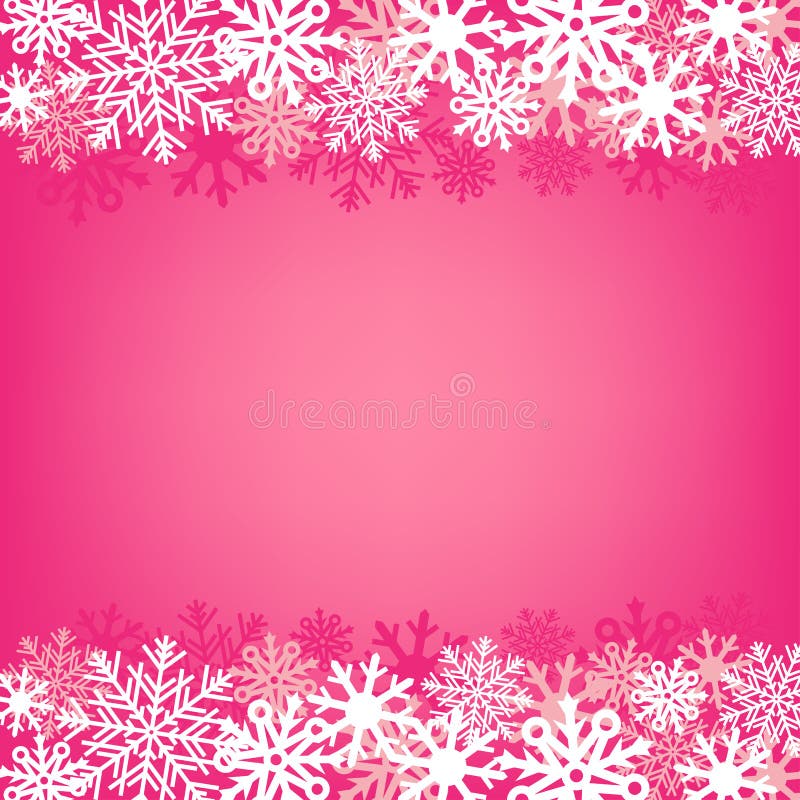 Pink Christmas Background with Snowflakes and Stars, Vector Stock ...