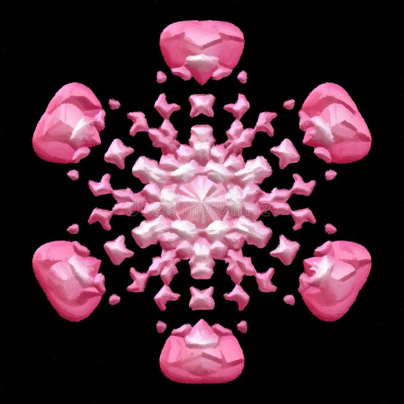 Pink Snowflake Black Digital Drawing Stock Illustrations – 8 Pink ...