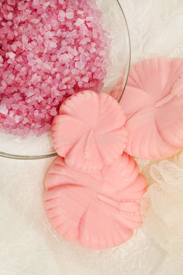 Pink soap stock photo. Image of herbs, natural, collection - 11135970