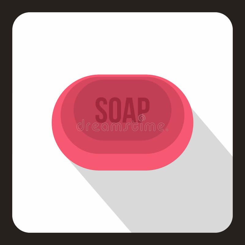Pink soap icon, flat style stock vector. Illustration of bubble - 79246088