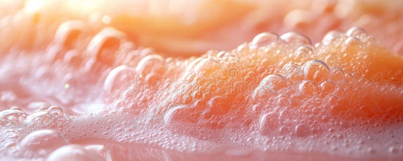 Pink Soap Suds Creating Soft Fluffy Bubbles in Warm Sunlight Stock ...