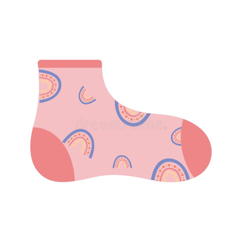 Pink sock design stock vector. Illustration of sock - 246565706