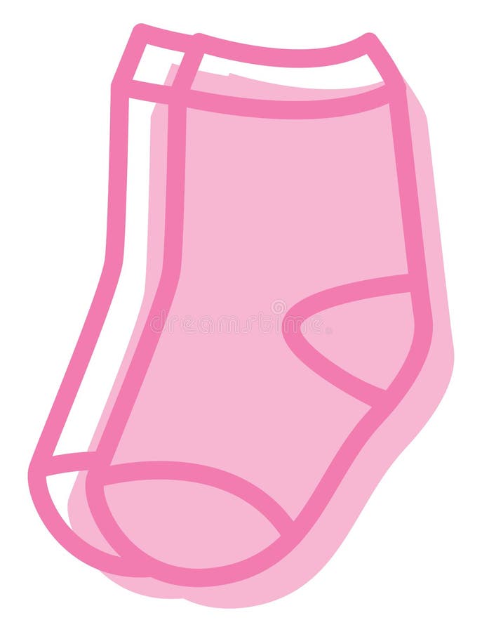 Pink sock, icon stock vector. Illustration of graphic - 260377048