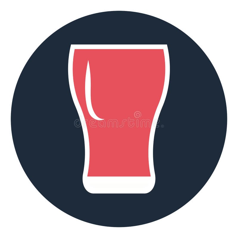 Pink soda in glass, icon stock vector. Illustration of alcohol - 261061416
