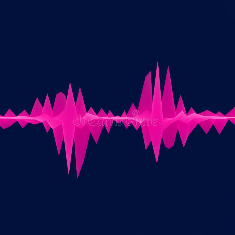 Pink Sound Wave on Dark Blue Background Stock Illustration ...