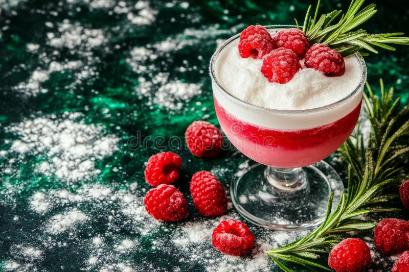 A Pink Sour Alcoholic Drink Featuring Raspberry and Rosemary, Presented ...