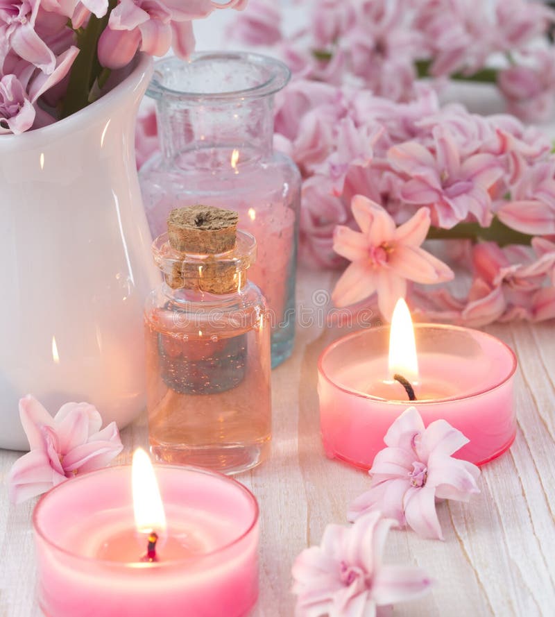 Pink spa arrangement stock image. Image of attractive - 24246689