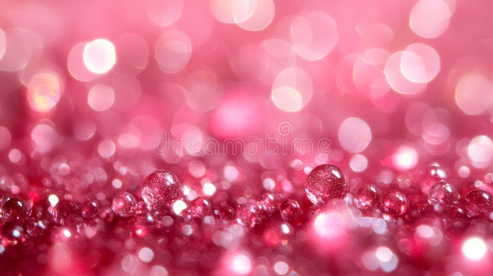 Pink Sparkling Water Droplets Background Stock Illustration ...